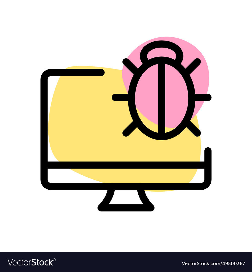 Error or software problem within desktop system Vector Image