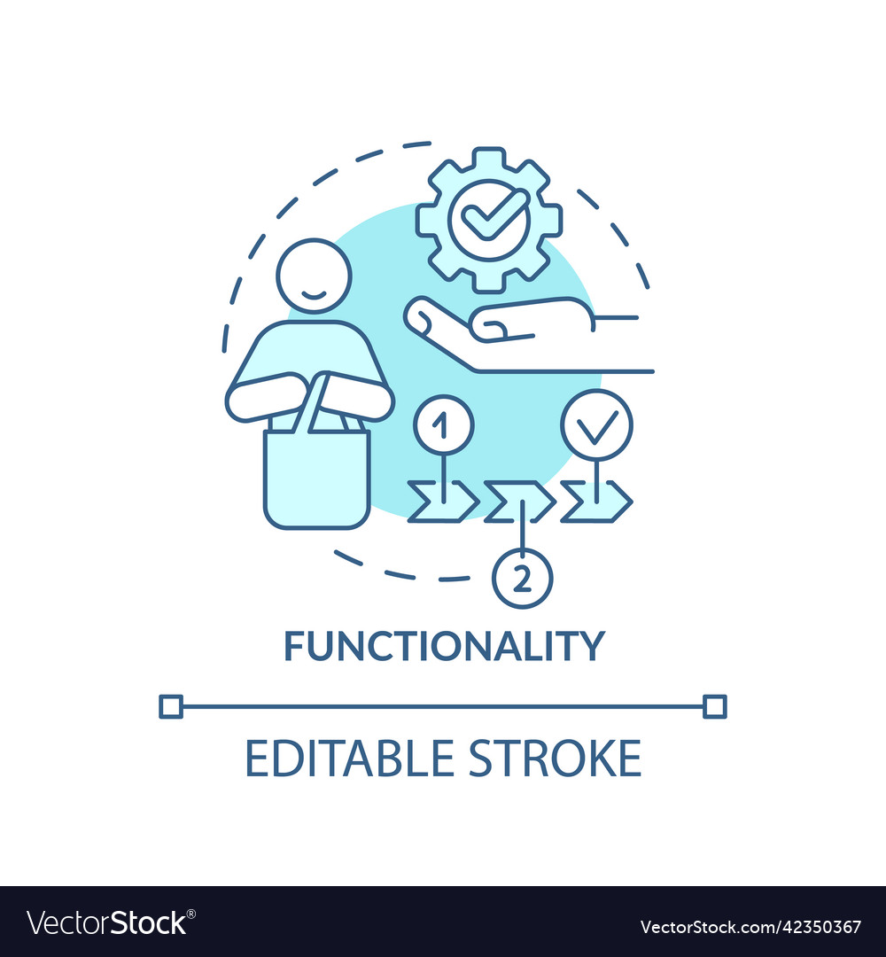 Functionality turquoise concept icon Royalty Free Vector