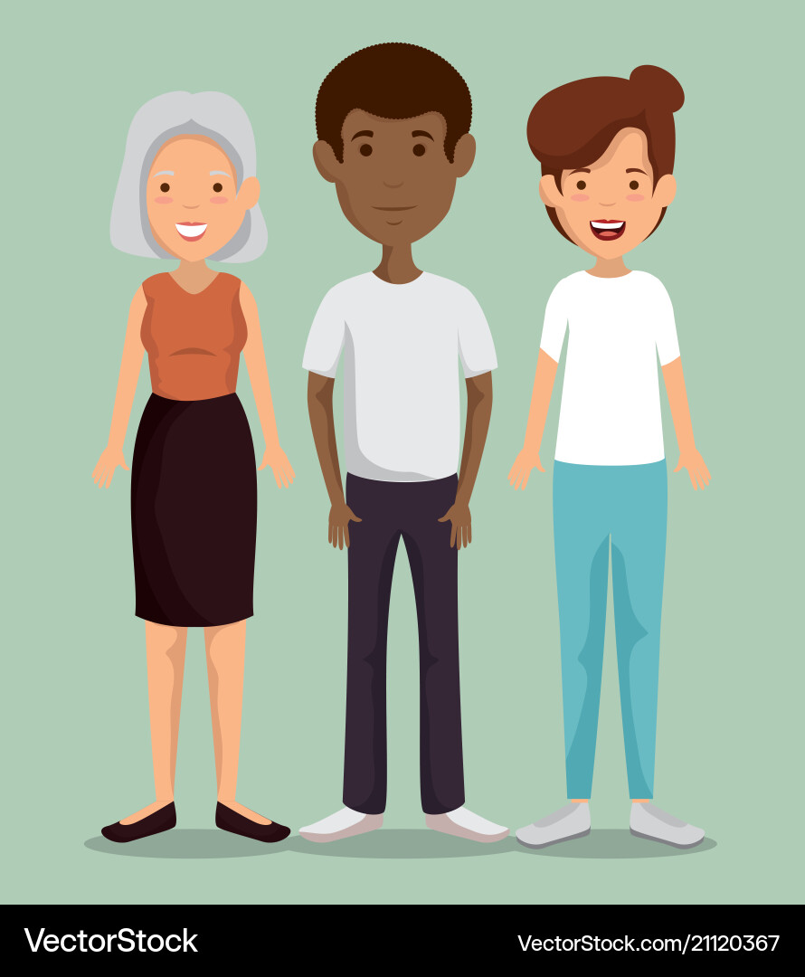 Group of friends characters Royalty Free Vector Image