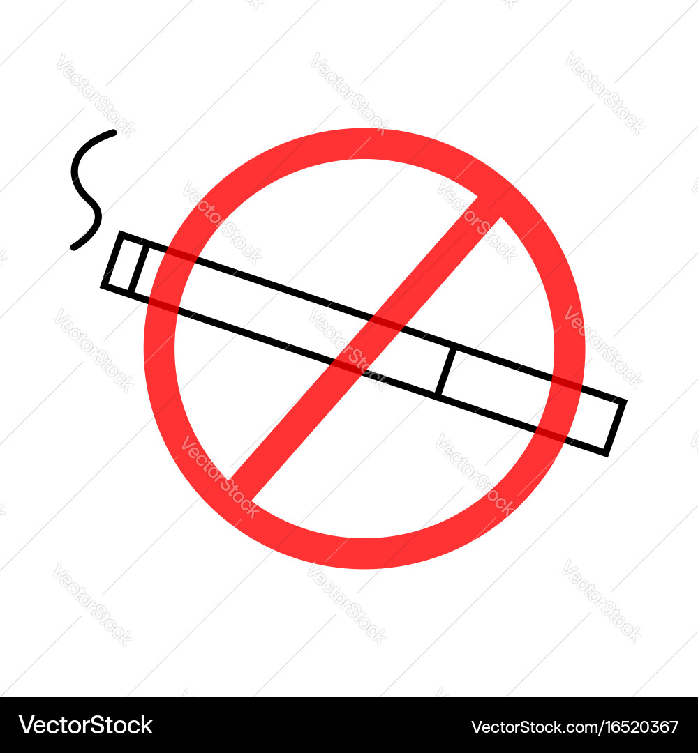 Image of a prohibiting smoking sign flat Vector Image