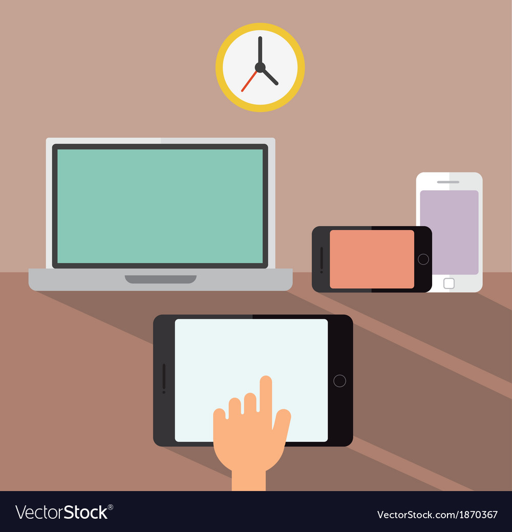 Laptop smartphone and tablet devices Royalty Free Vector