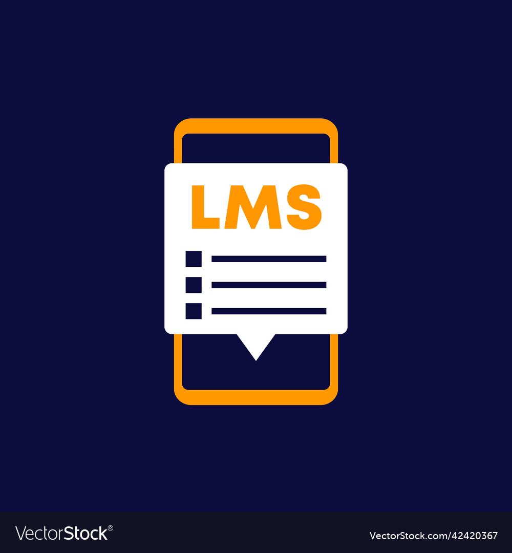 Lms Icon Learning Management System Royalty Free Vector