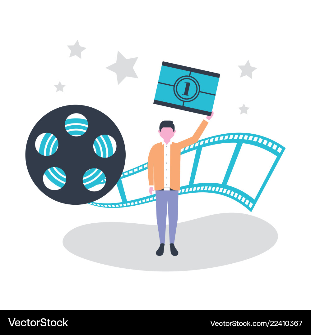 Movie people production Royalty Free Vector Image