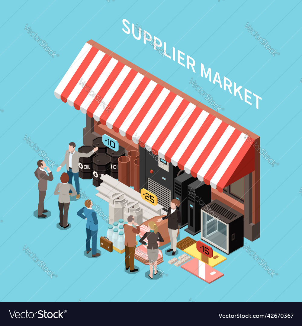Procurement management isometric composition Vector Image