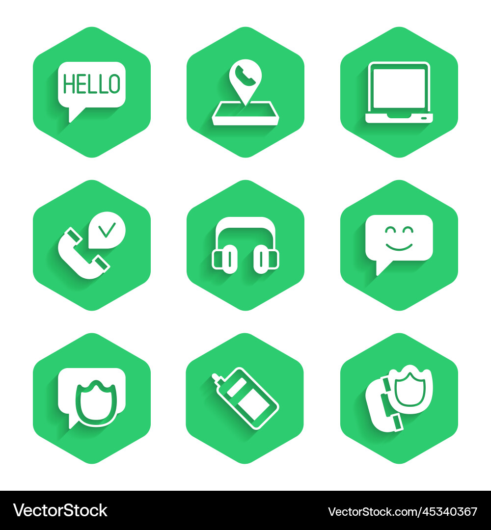 Set headphones mobile telephone handset Royalty Free Vector