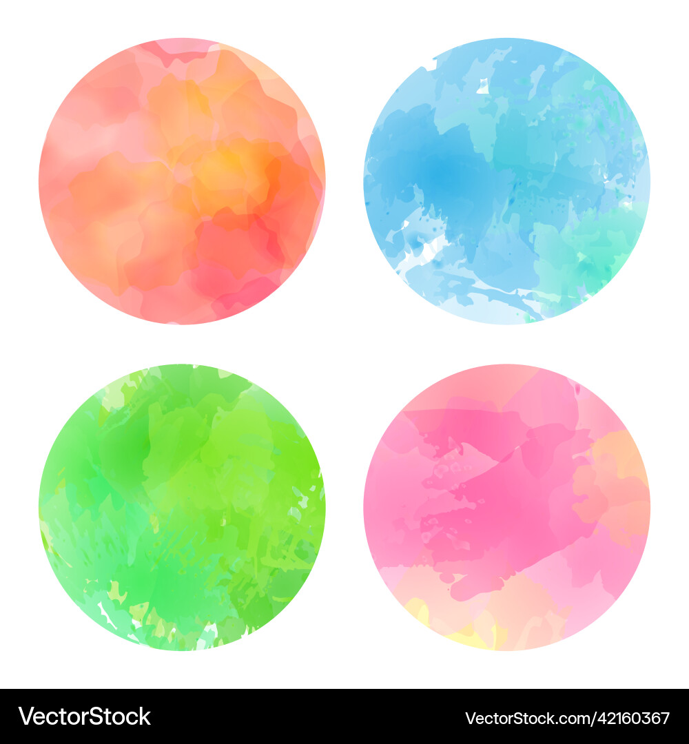Set of watercolor circles Royalty Free Vector Image