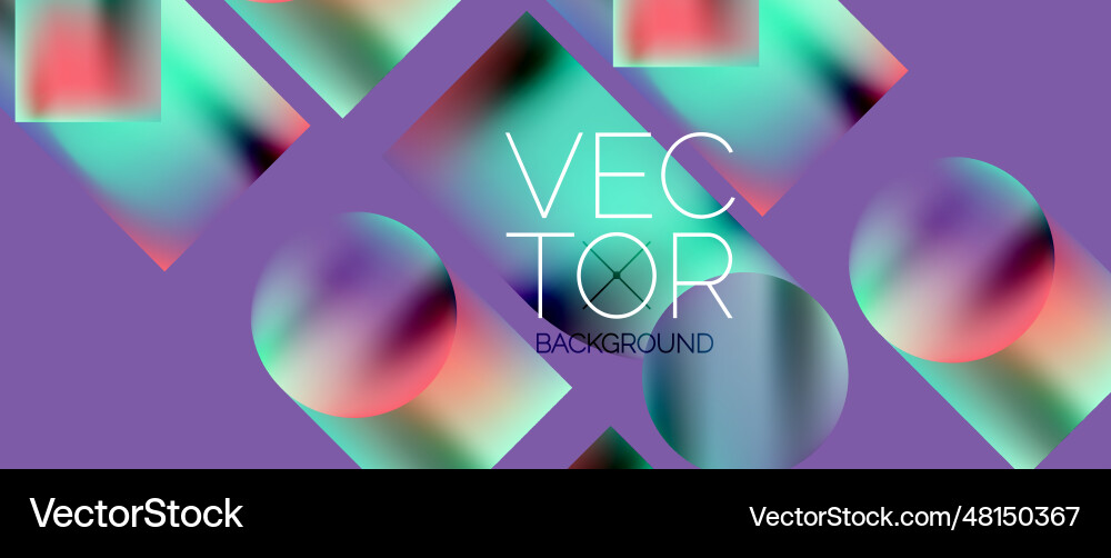 Squares and circles design fluid color gradients Vector Image