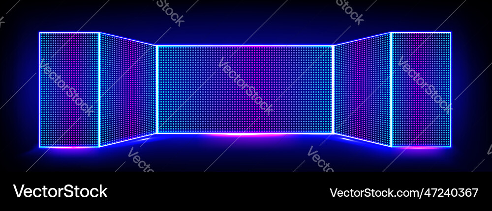 Tv show led screen stage and lcd wall background Vector Image