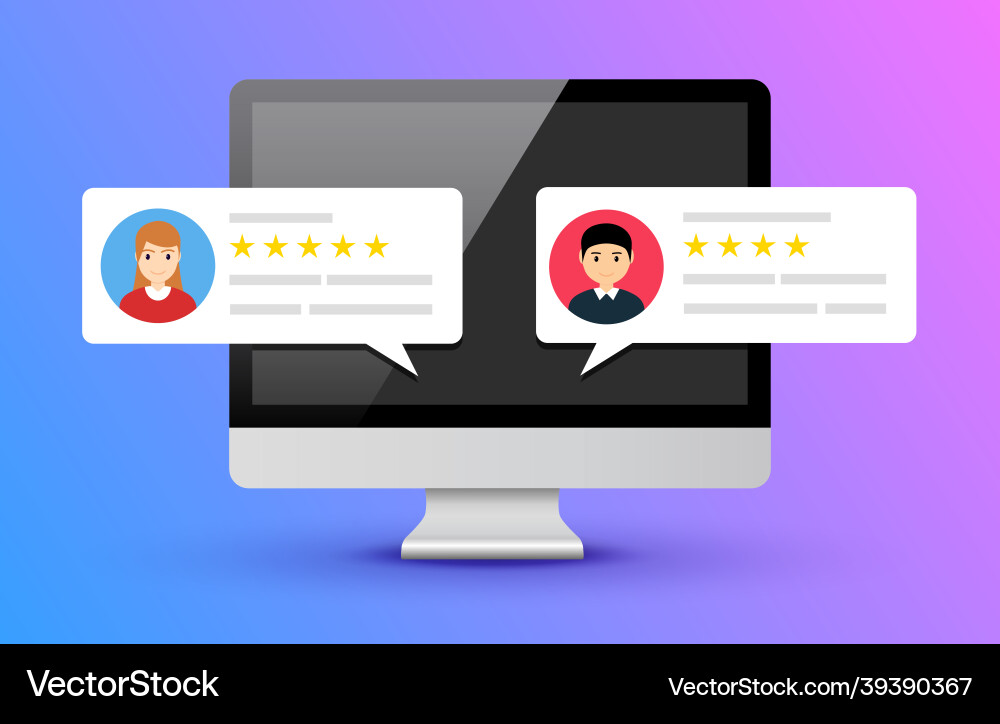 User reviews online customer feedback review Vector Image