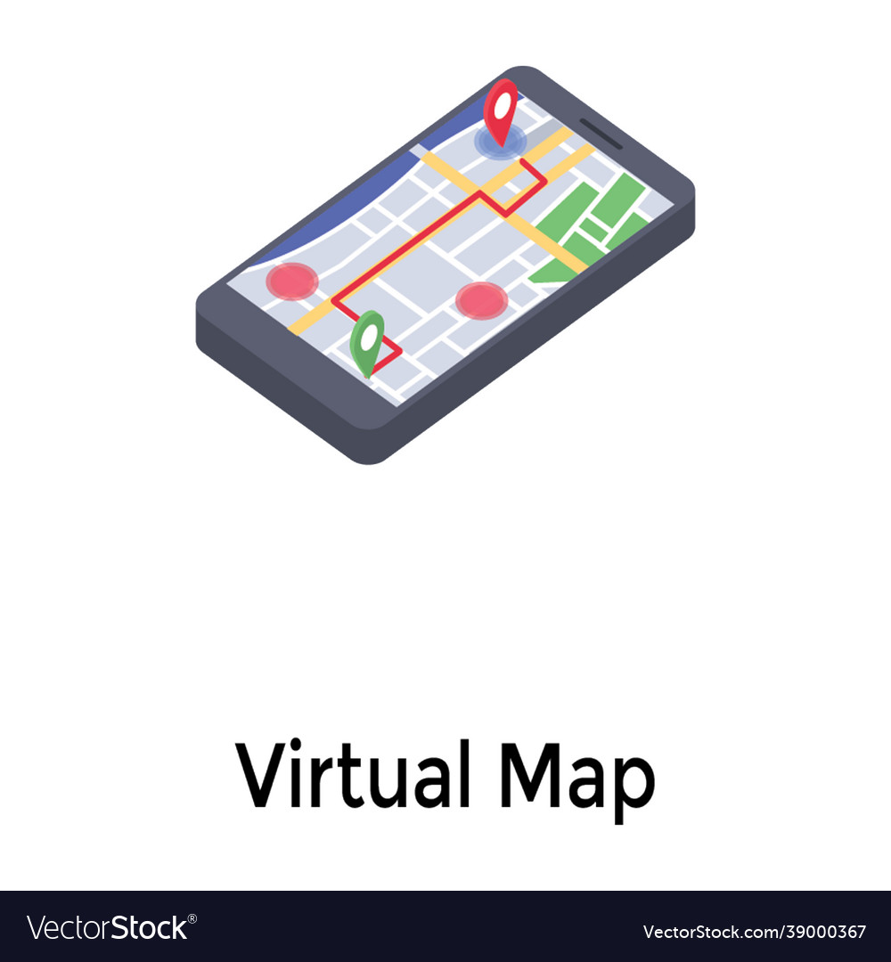 Virtual map Royalty Free Vector Image - VectorStock