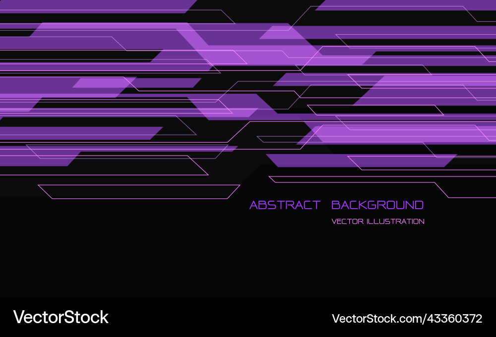 Abstract purple cyber geometric overlap on black Vector Image