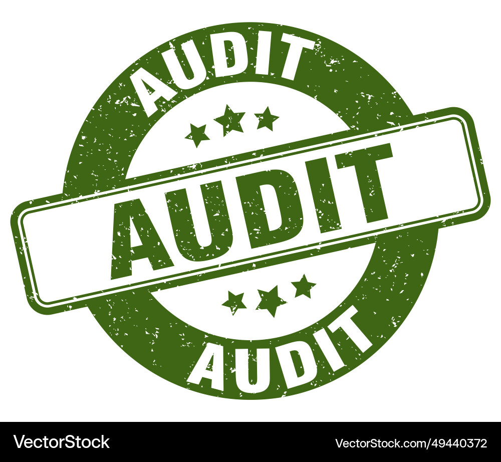 Audit stamp label round grunge sign Royalty Free Vector