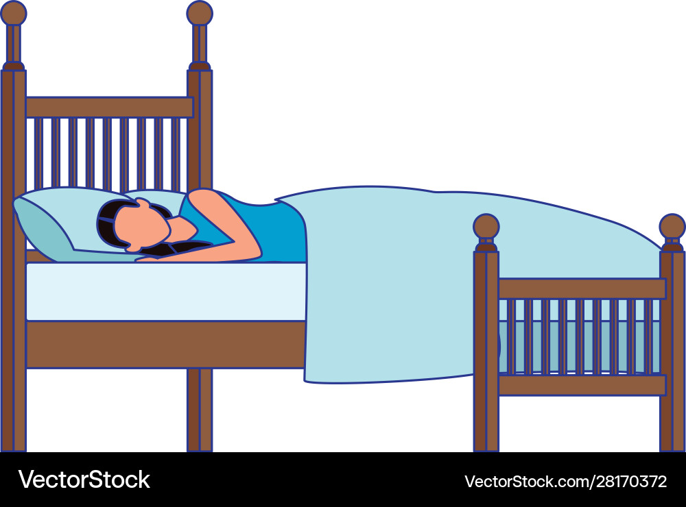 Avatar woman sleeping on bed icon Royalty Free Vector Image