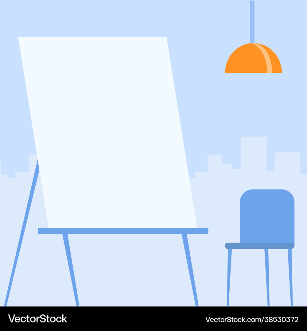 Blank painting canvas drawing with cityscape Vector Image
