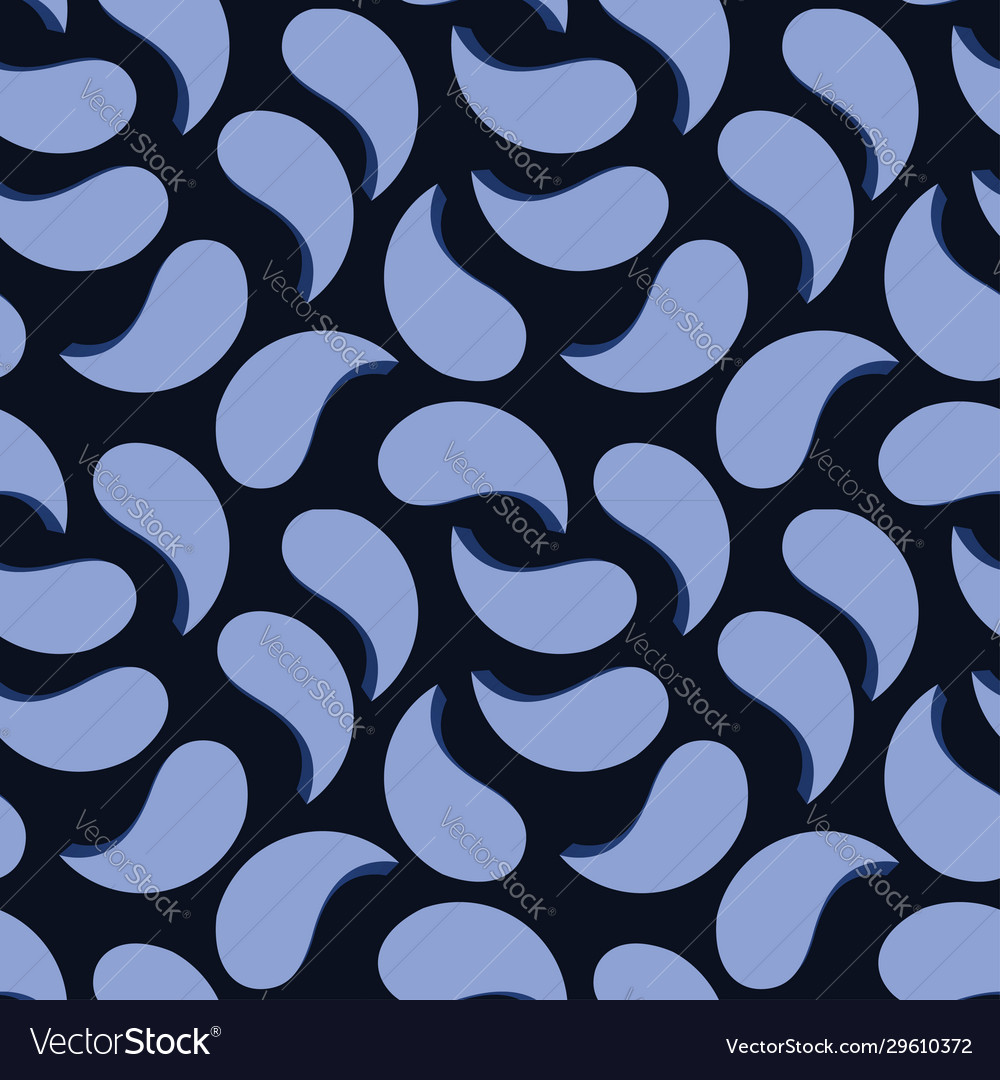 Blue abstract shapes seamless pattern on dark Vector Image