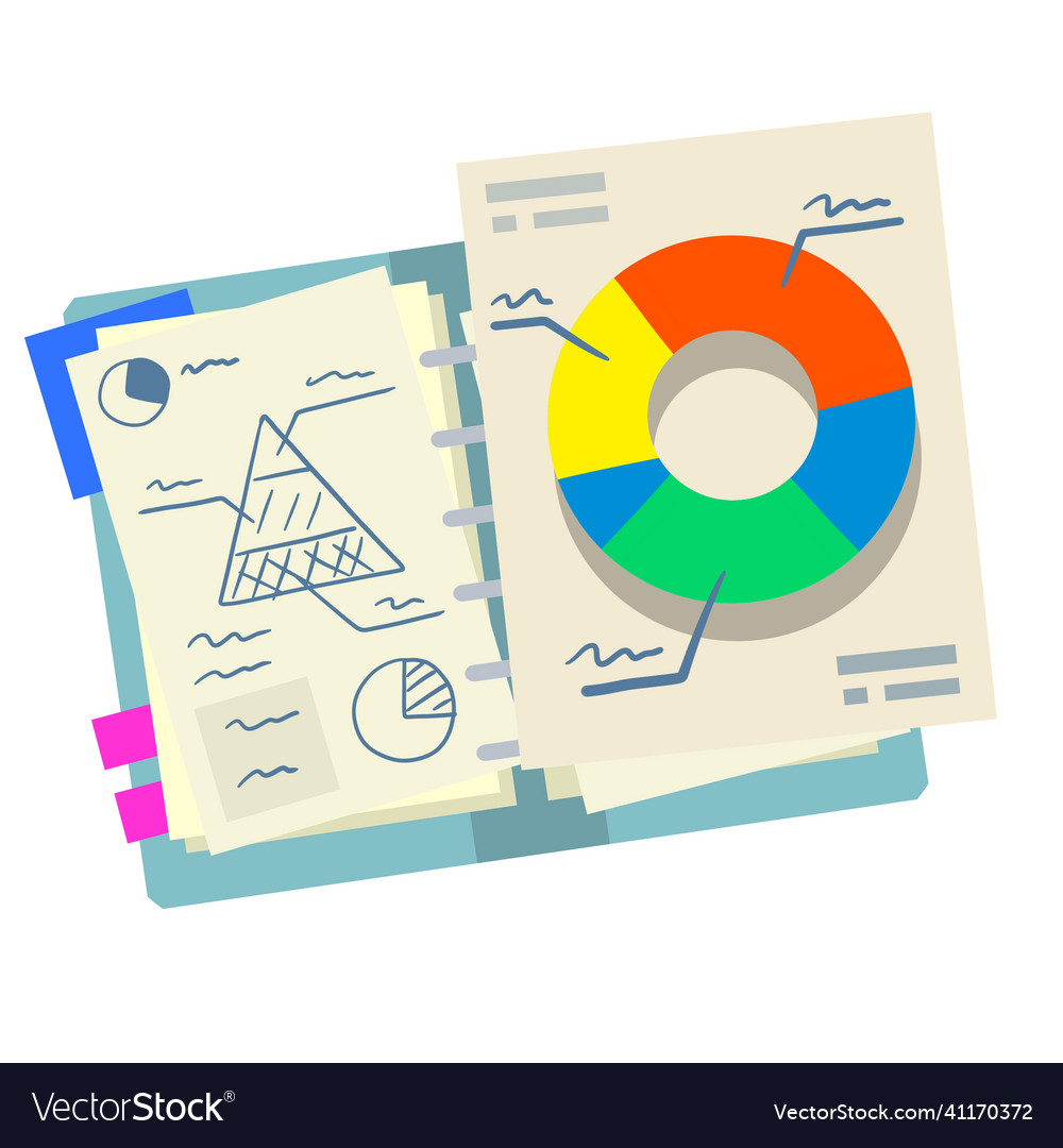 Business infographics on piece of paper Royalty Free Vector