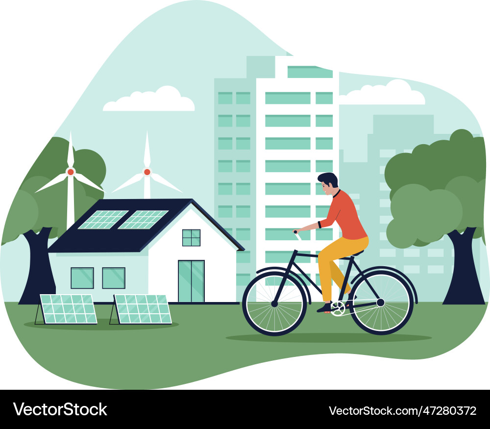Concept of eco city Royalty Free Vector Image - VectorStock