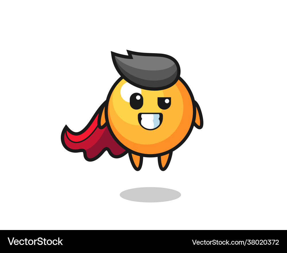 Cute ping pong ball character as a flying Vector Image