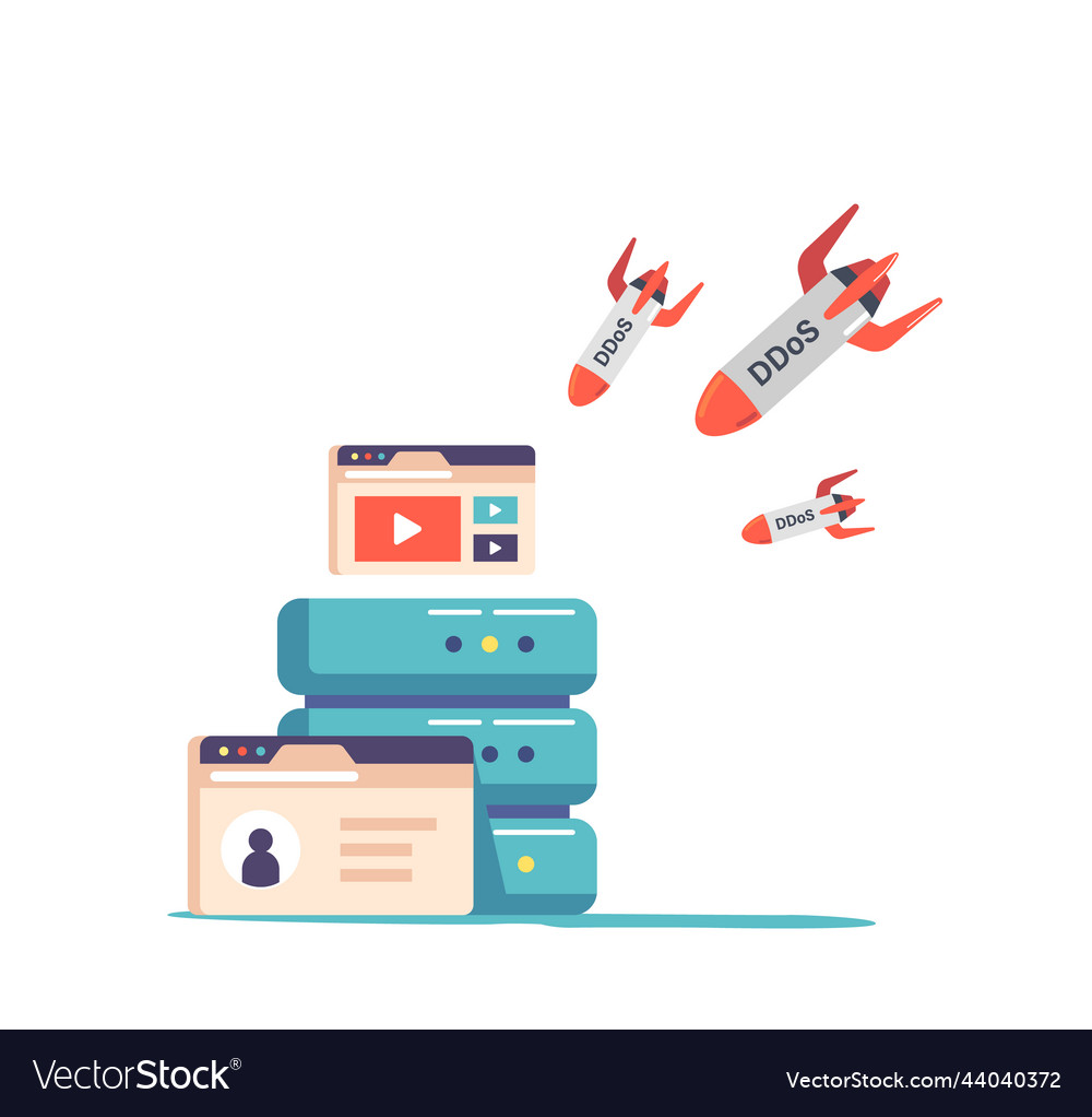 Cyber Security Ddos Protection And Safety Data Vector Image