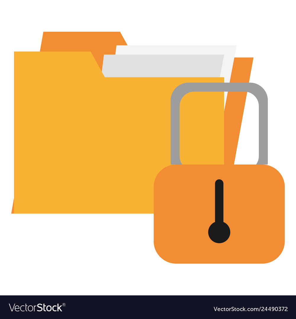File folder with padlock Royalty Free Vector Image