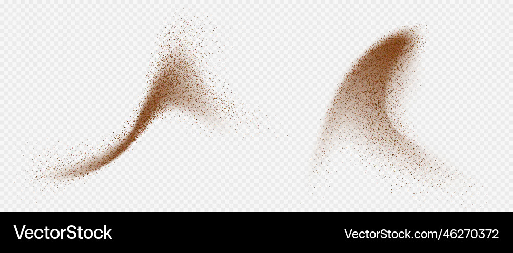 Flying coffee or chocolate powder dust particles Vector Image