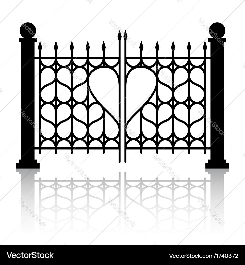 Forged gate of love Royalty Free Vector Image - VectorStock