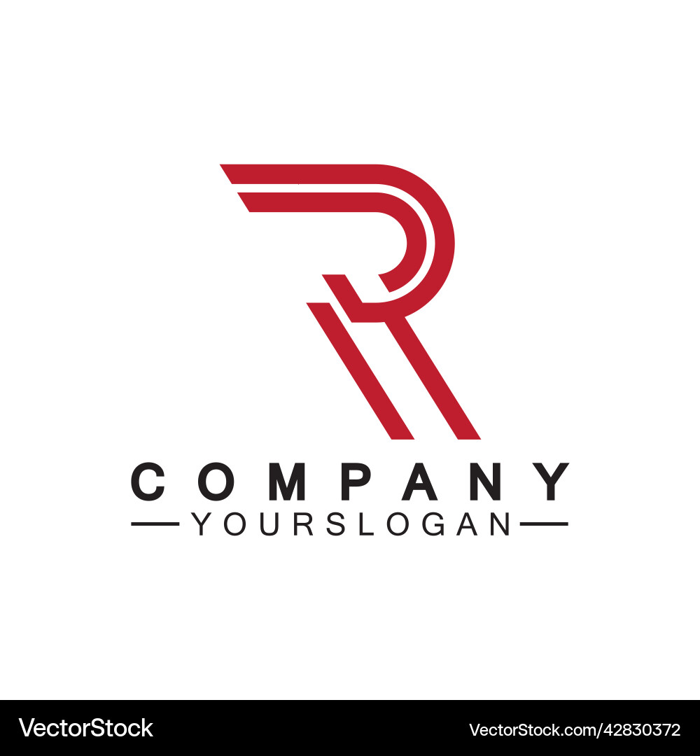 Letter r monogram logo design brand identity Vector Image