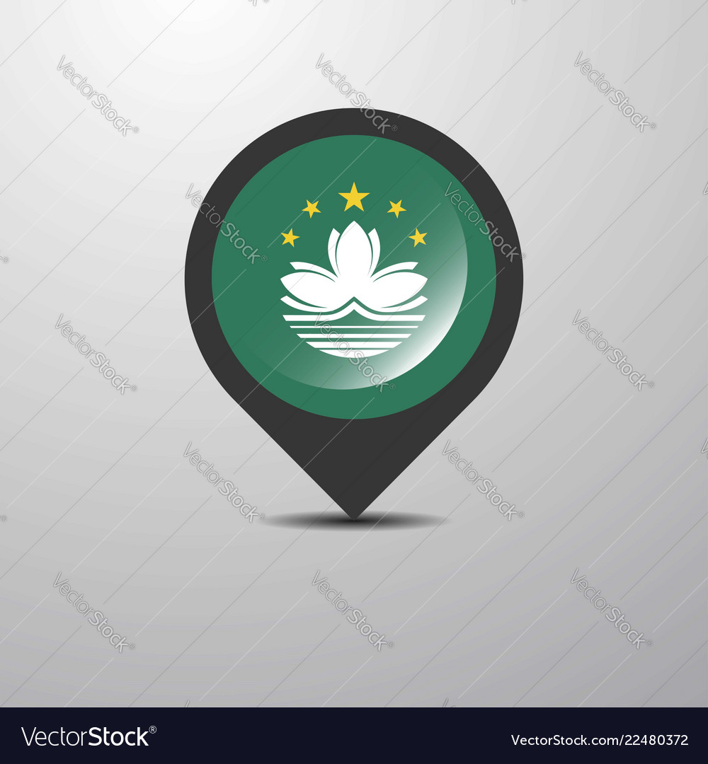 Macau map pin Royalty Free Vector Image - VectorStock