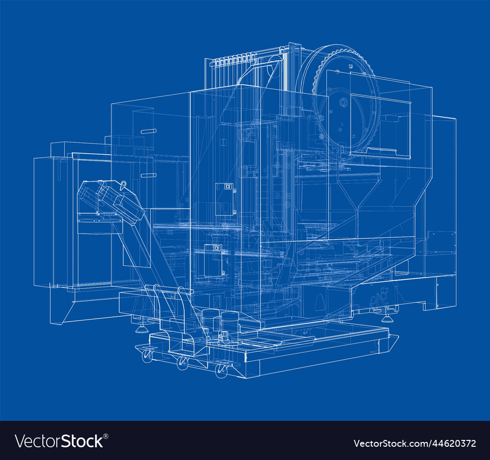 Metalworking cnc milling machine Royalty Free Vector Image