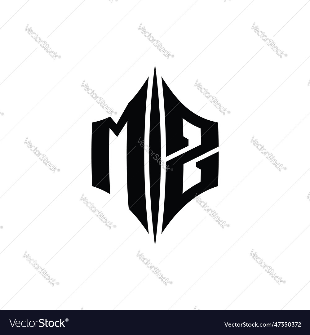 Mz logo monogram hexagon diamond shape Royalty Free Vector