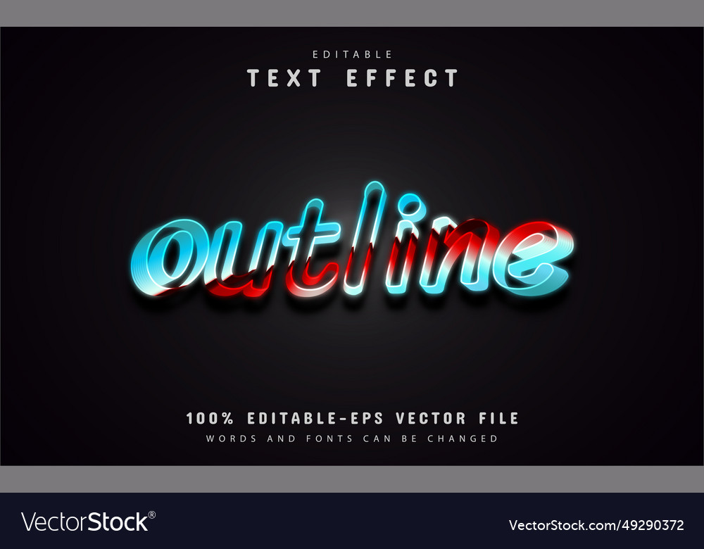 Outline text effect Royalty Free Vector Image - VectorStock