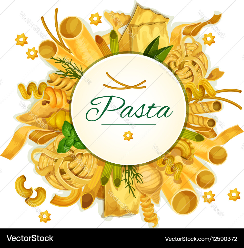 Pasta poster for Italian cuisine Royalty Free Vector Image