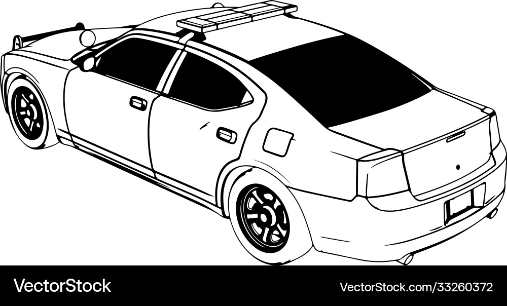 Police car sketch Royalty Free Vector Image - VectorStock