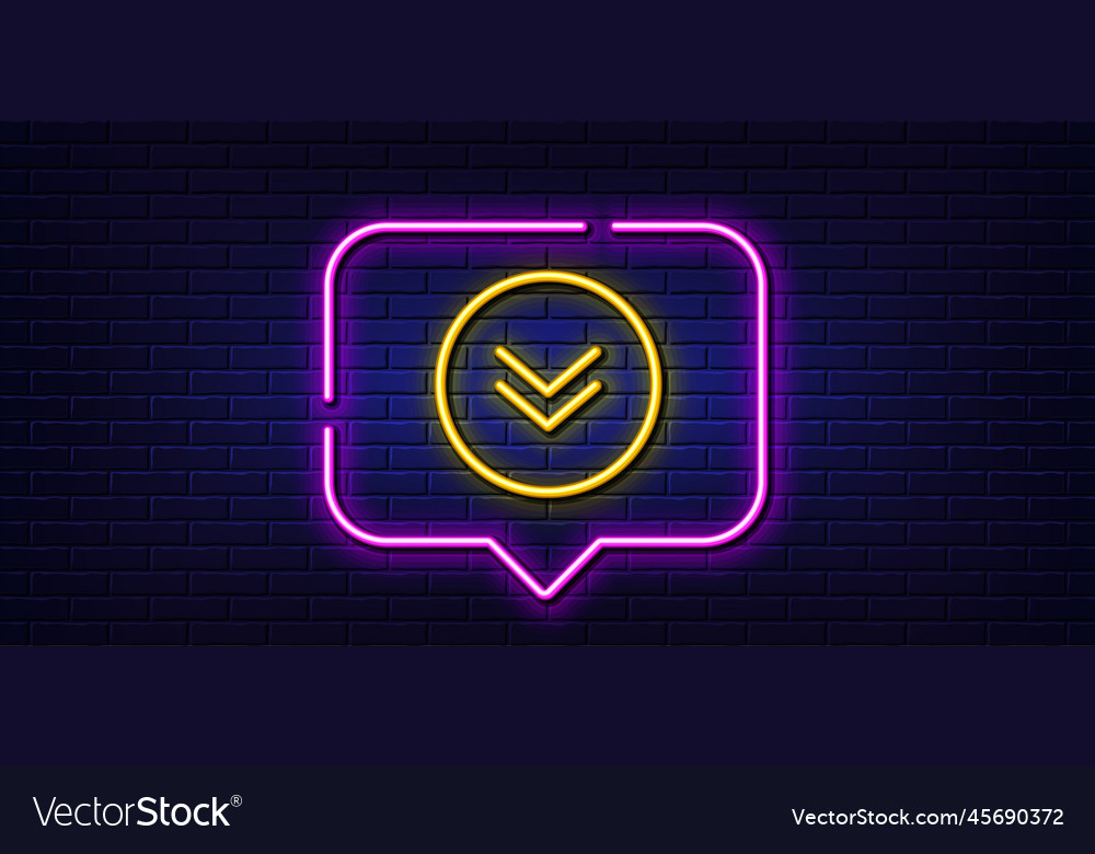 Scroll down button line icon scrolling screen Vector Image
