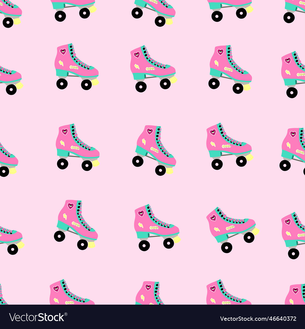 Seamless pattern with roller skate Royalty Free Vector Image