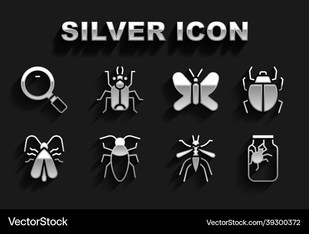 Set cockroach mite spider in jar mosquito Vector Image