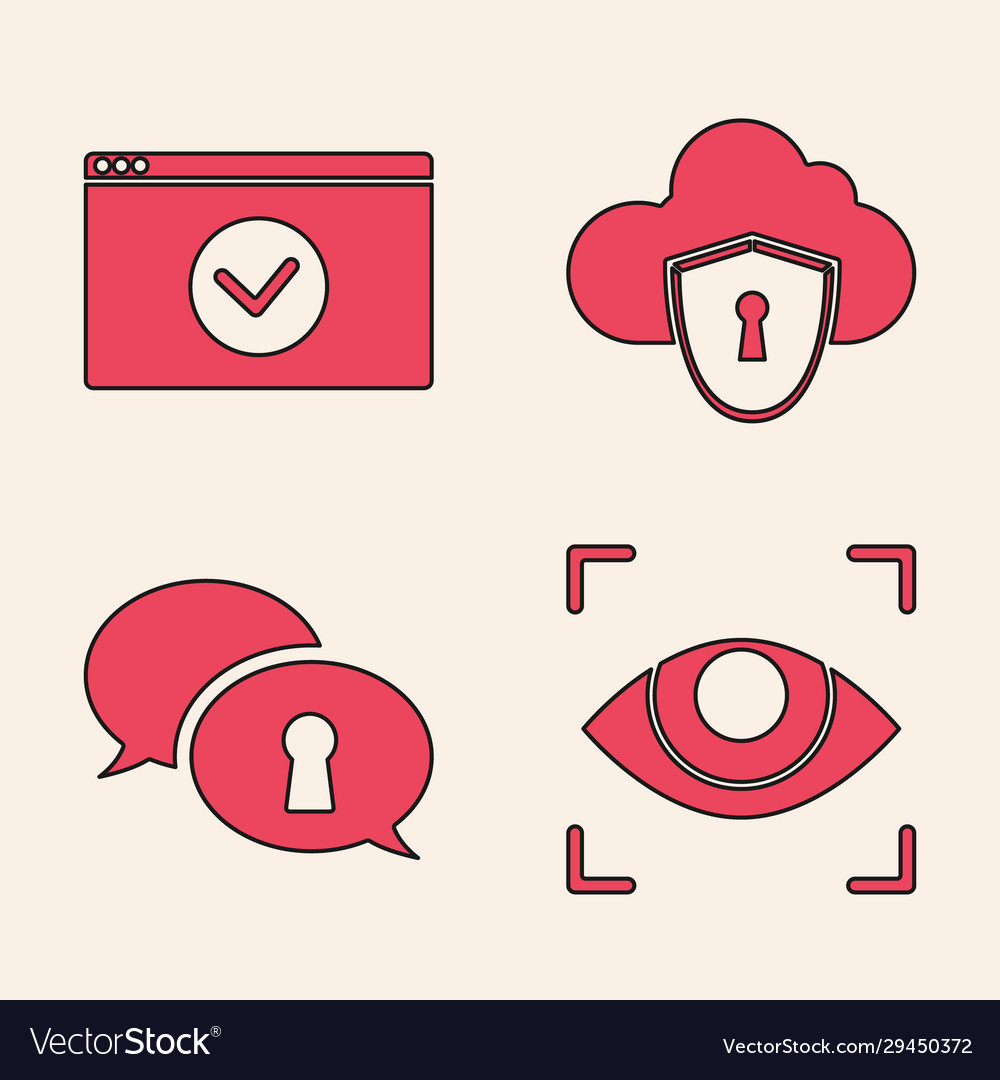 Set eye scan secure your site with https ssl Vector Image