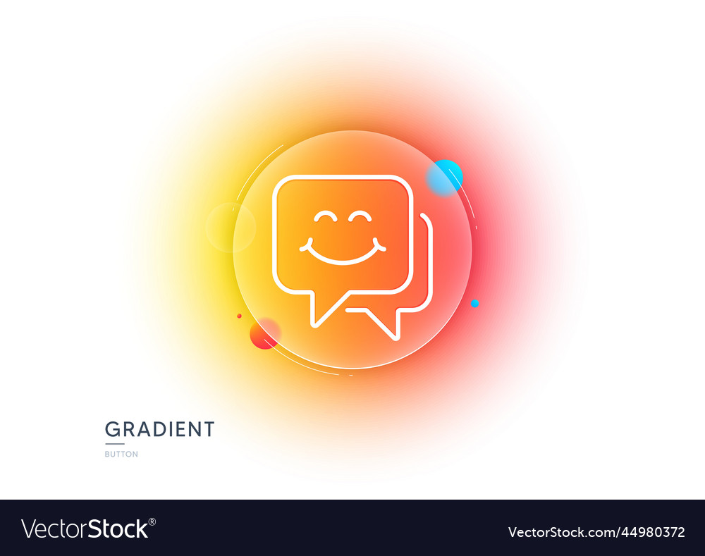 Smile face line icon happy emoticon chat sign Vector Image Smile face line icon happy emoticon chat sign Vector Image