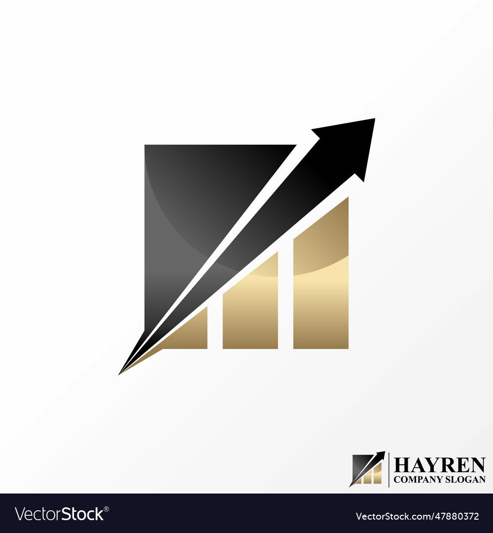 Stock arrow up and graph chart bar rectangular Vector Image