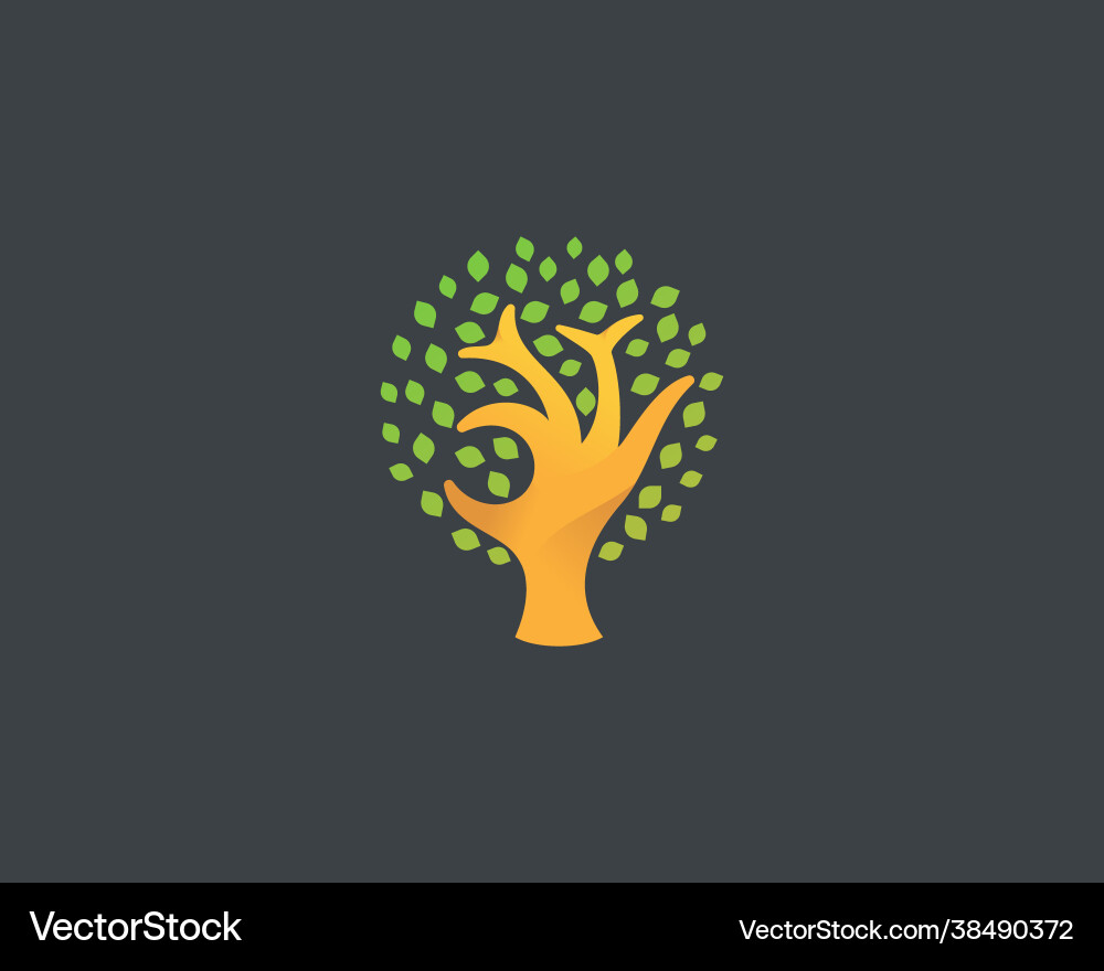 Tree garden park icon symbol logo ok Royalty Free Vector