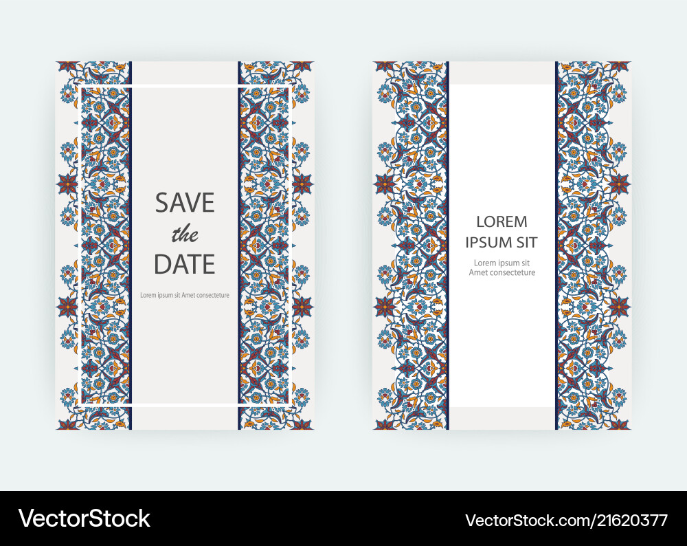 Arabesque floral decoration print border design Vector Image