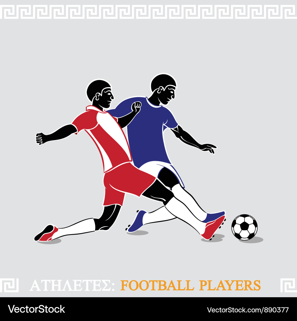 Athletes footballers Royalty Free Vector Image