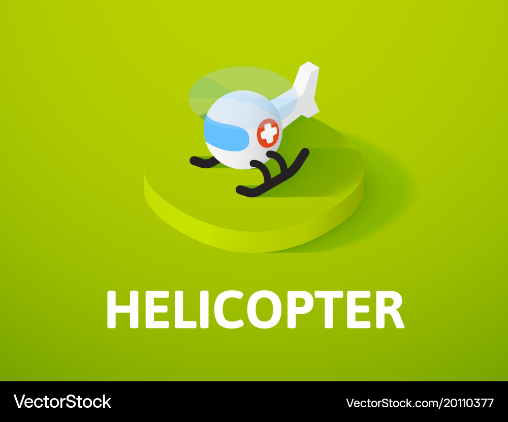Helicopter isometric icon isolated on color Vector Image