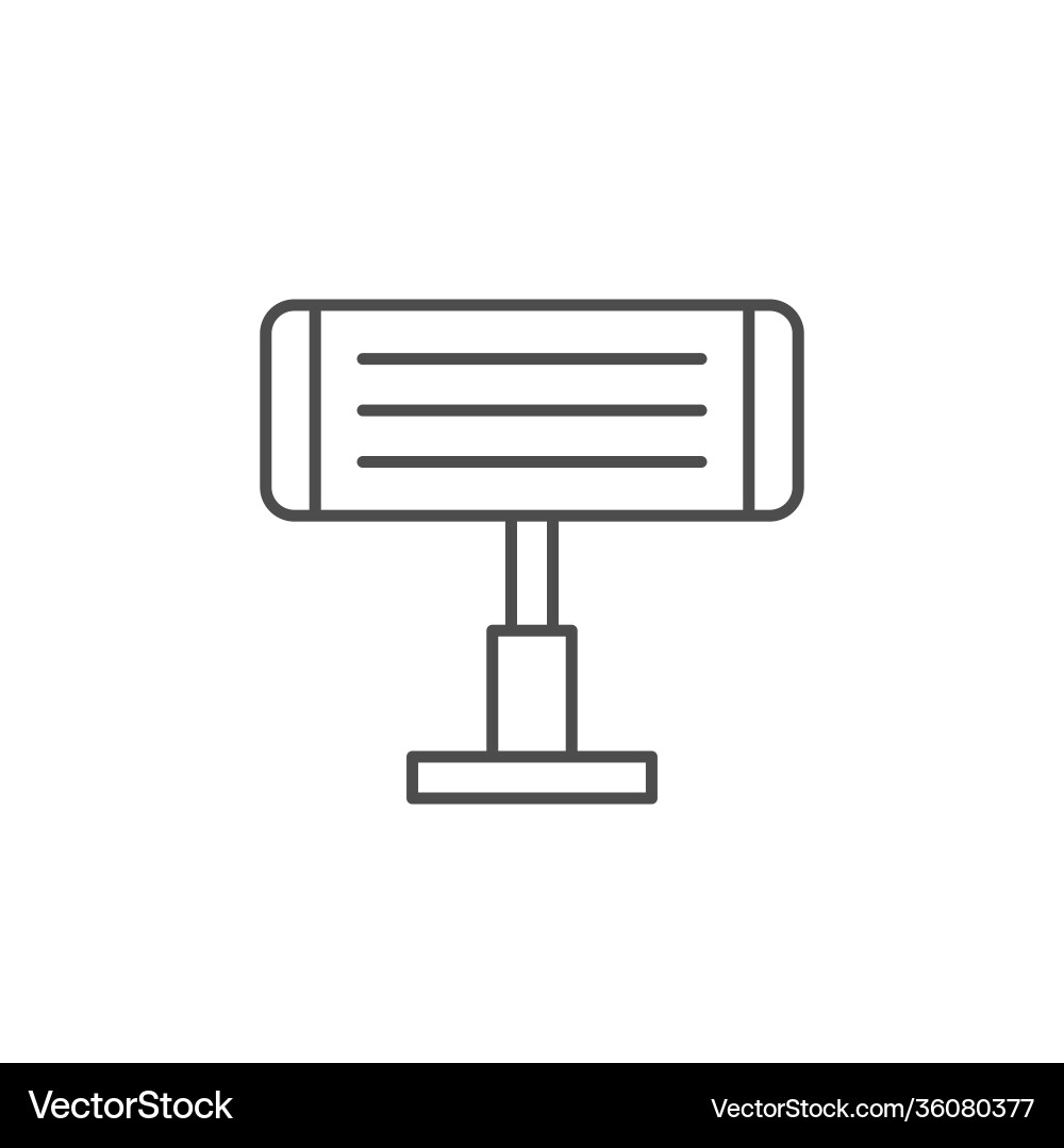 Infrared heater line outline icon Royalty Free Vector Image