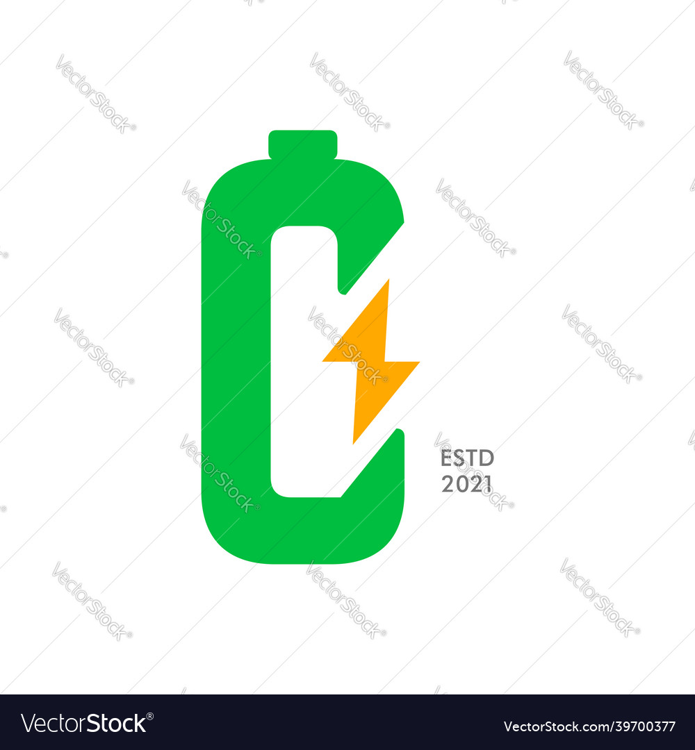 Initial c battery charge Royalty Free Vector Image