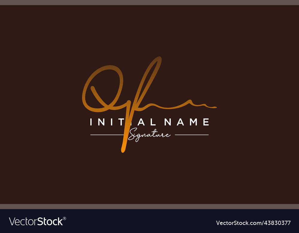Initial qf signature logo template hand drawn Vector Image Initial qf signature logo template hand drawn Vector Image