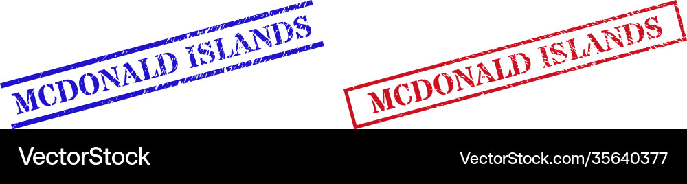 Mcdonald islands textured rubber stamp watermarks Vector Image