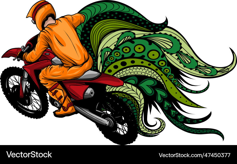 Motocross and rider Royalty Free Vector Image - VectorStock