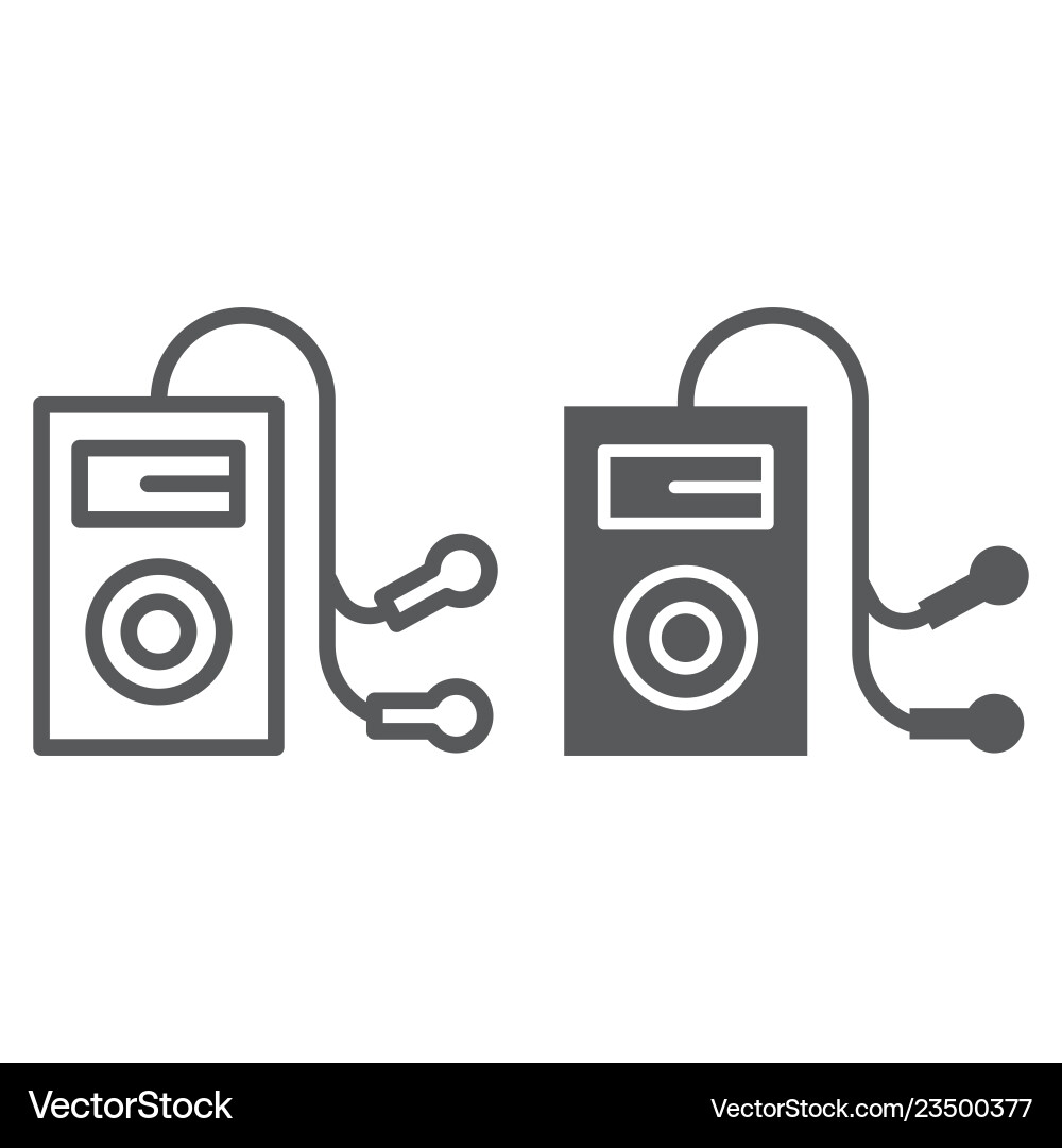 Mp3 player line and glyph icon audio sound Vector Image