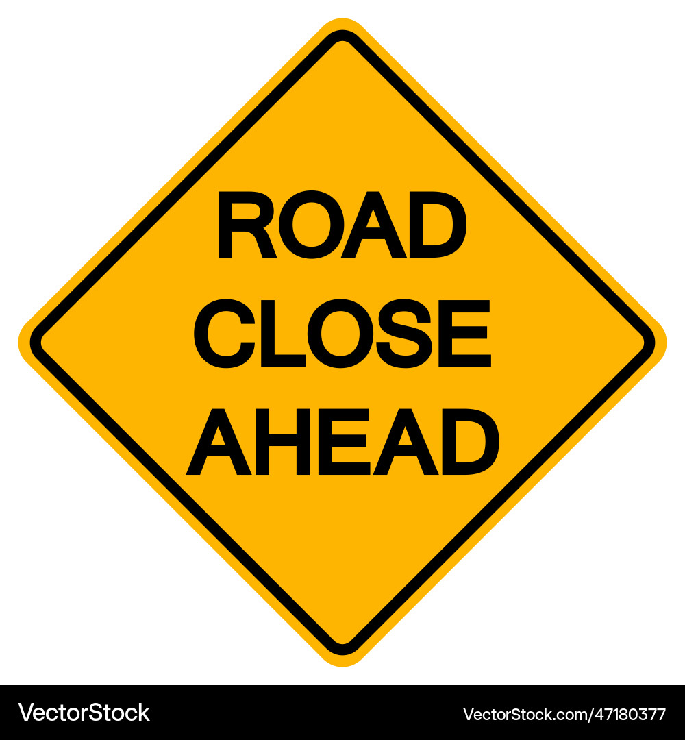Road lane closed traffic symbol sign isolate Vector Image